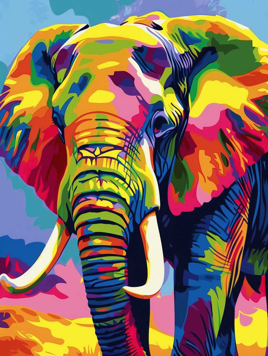 Colorful Elephant Paint by Number - A Vibrant Artistic Experience
