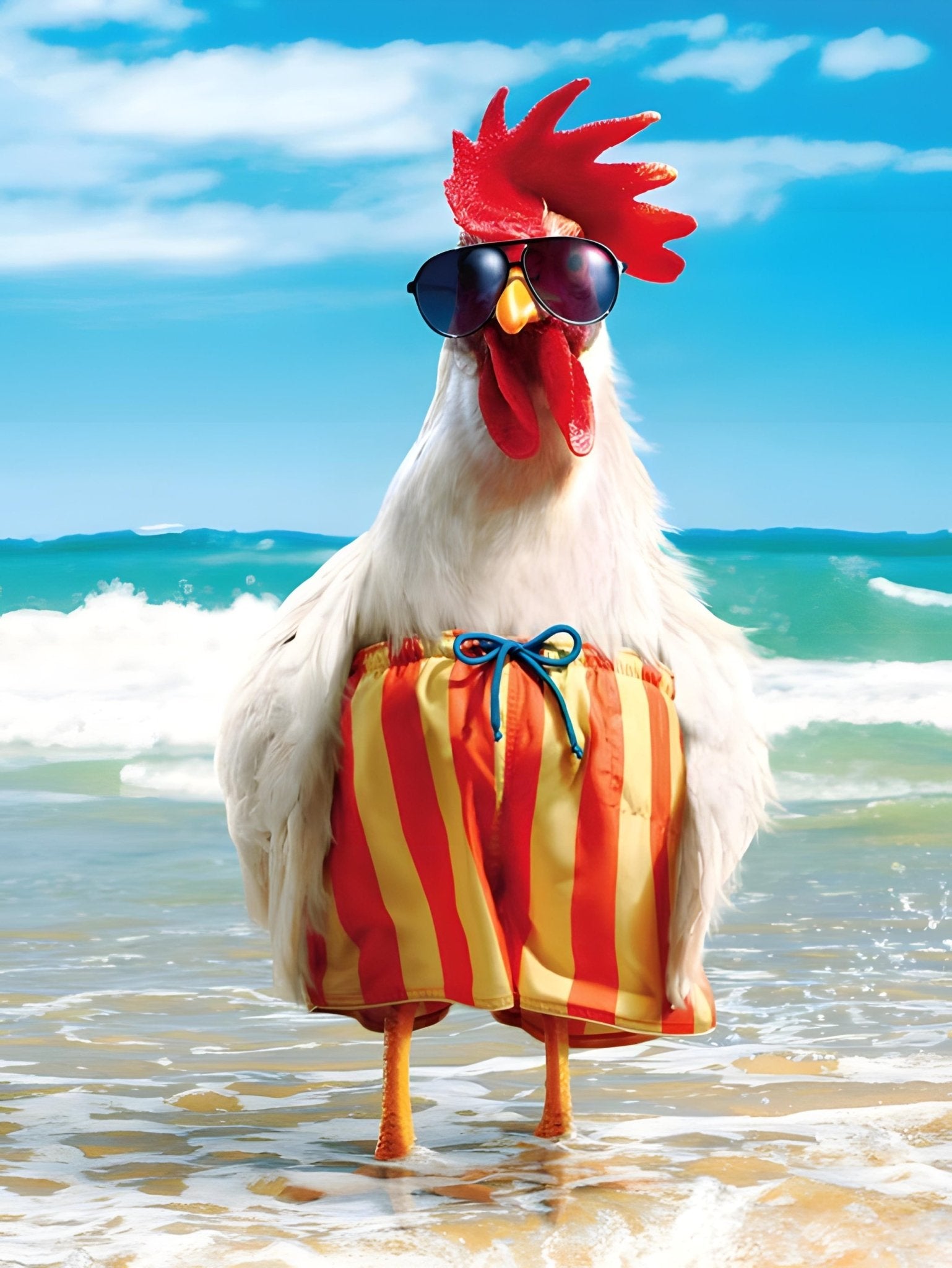 Beach Chicken: Sunshine Strut Paint By Numbers Kit | Paint with Number